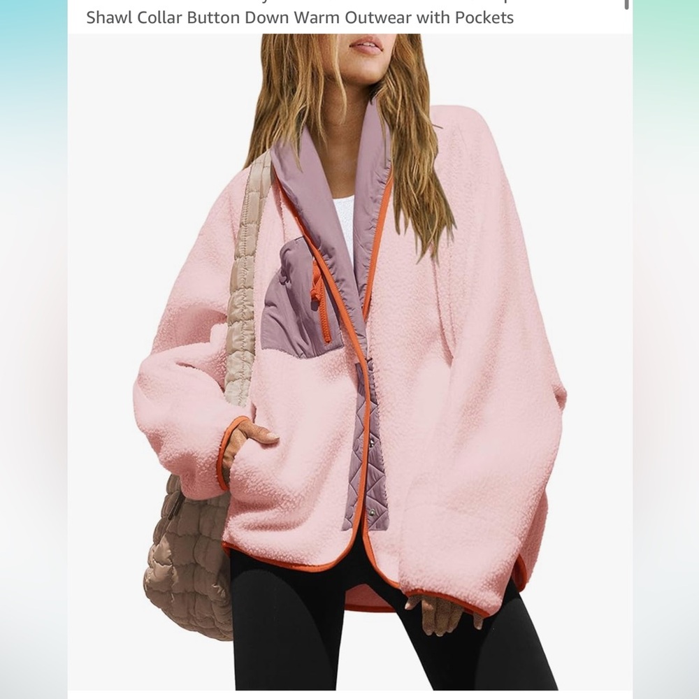 Light Pink Sherpa Jacket - Gem